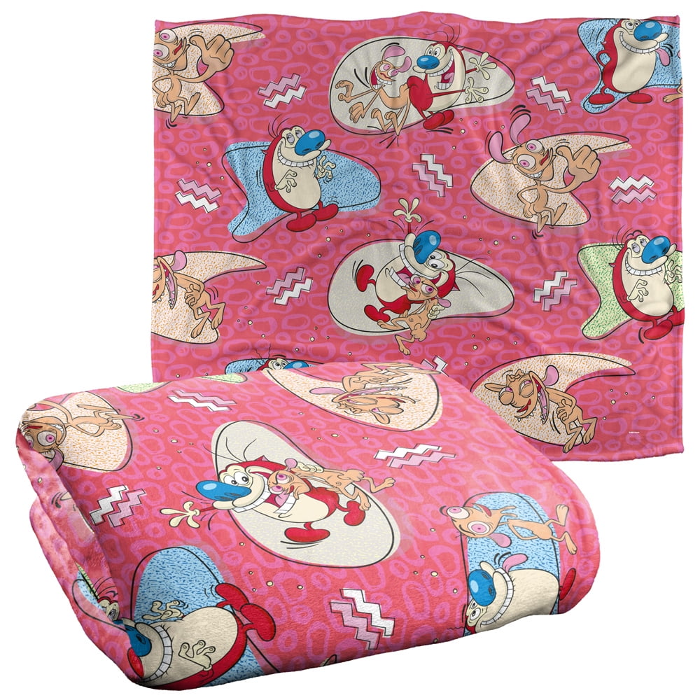 Ren and Stimpy Blanket, 50"x60" Ren & Stimpy Pattern Silky Touch Super ...