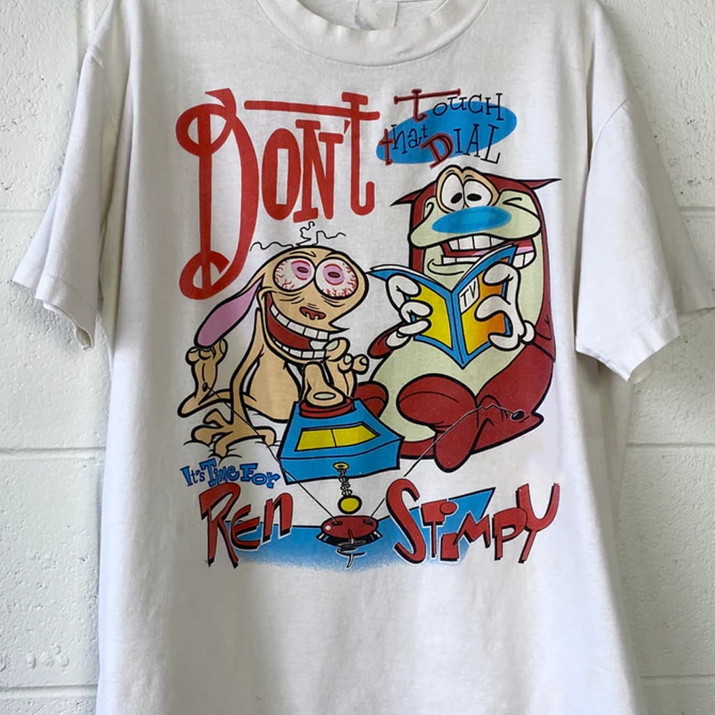 Ren and Stimpy cartoon white T-shirt short sleeve All sizes S to 5Xl XB356 - Walmart.com