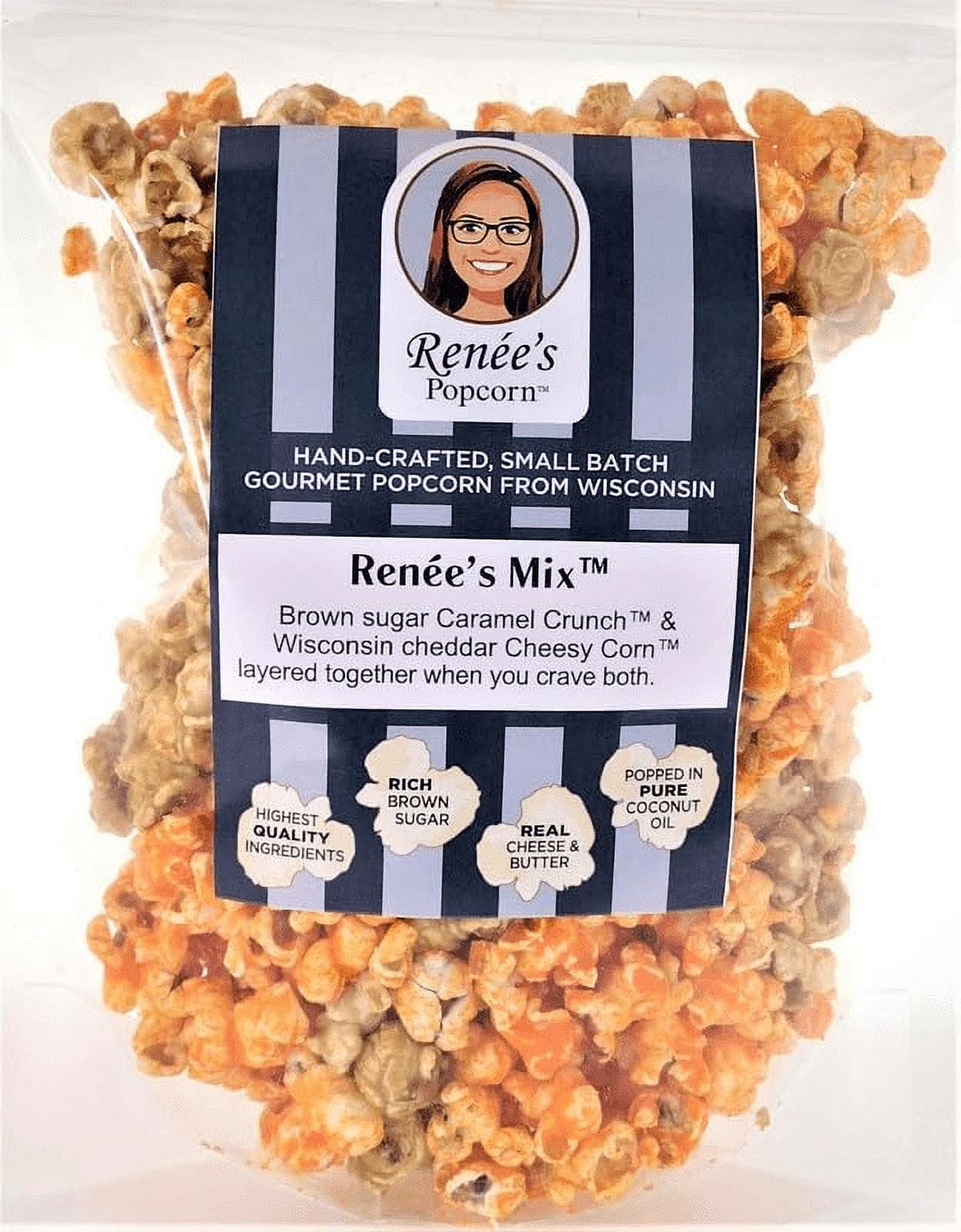 Renée’s Mix™ Gourmet Popcorn – Mix of brown sugar Caramel Crunch™ corn, Wisconsin cheddar Cheesy ...