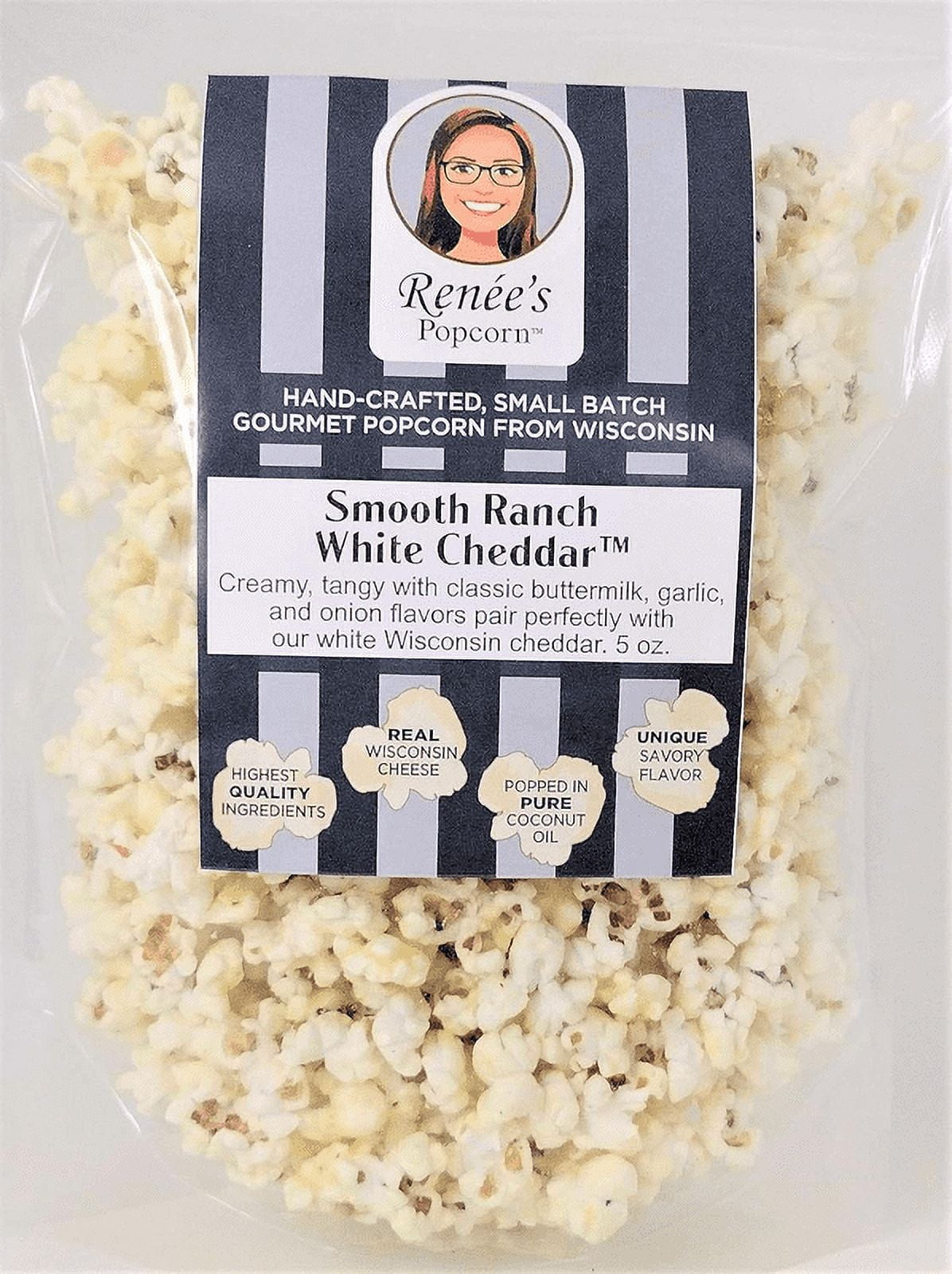 Renée’s Smooth Ranch White Cheddar ™ Gourmet Popcorn - Wisconsin white cheddar cheese, rich ...