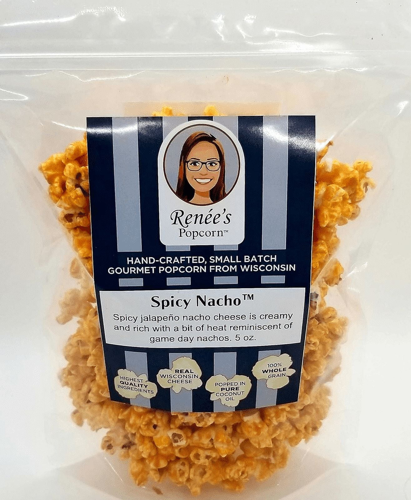 Renée’s Spicy Nacho™ Gourmet Popcorn – Wisconsin cheddar cheese blended with Jalapeño spice for ...