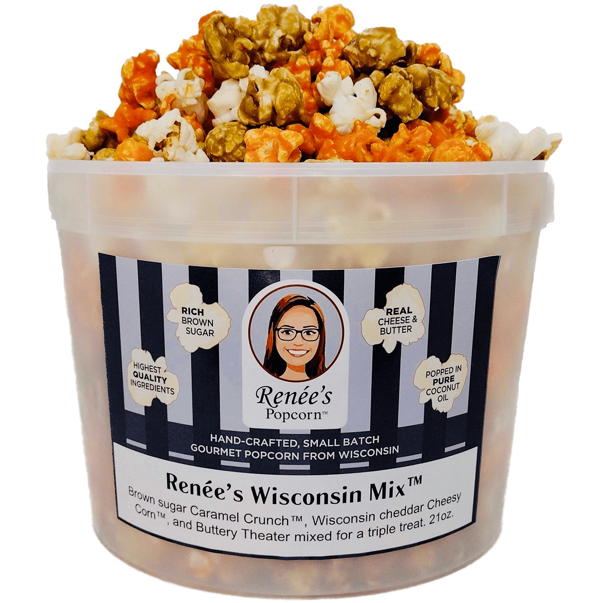 Renée’s Wisconsin Mix™ Gourmet Popcorn – Mix of 3 flavors, brown sugar Caramel Crunch™ corn ...
