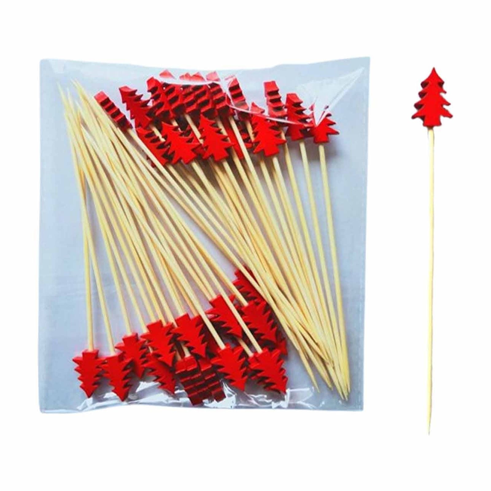 RenXiang Christmas Wooden Cocktail Stick Fruit Stick Disposable Wooden ...