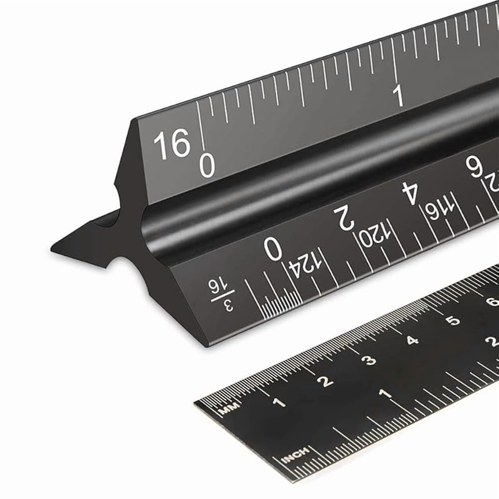 Rena Chris 2PCS Architectural Scale Ruler: 12" Imperial Aluminum ...