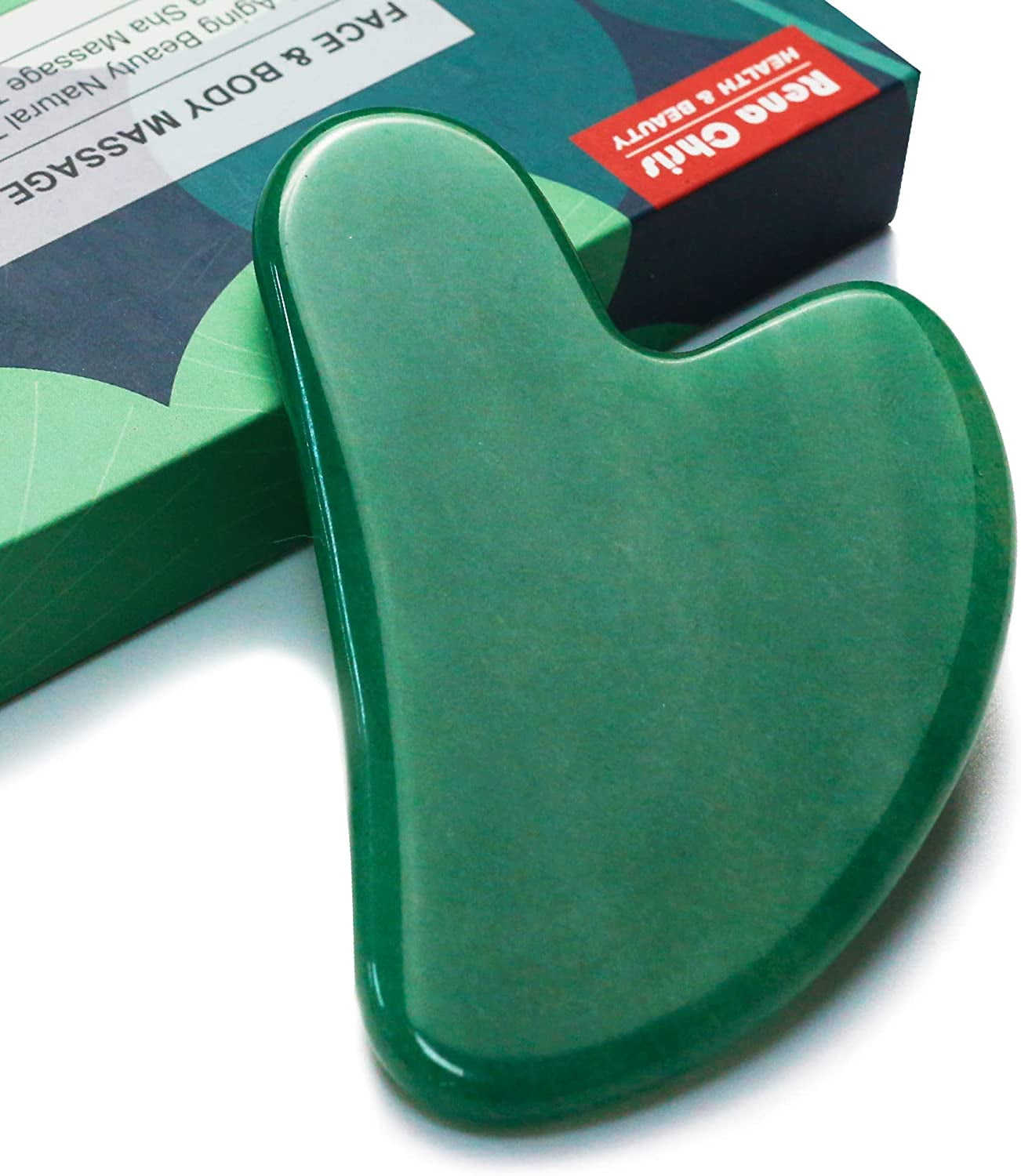 Rena Chris Gua Sha Facial Tool, Natural Jade Stone Guasha Board for SPA ...