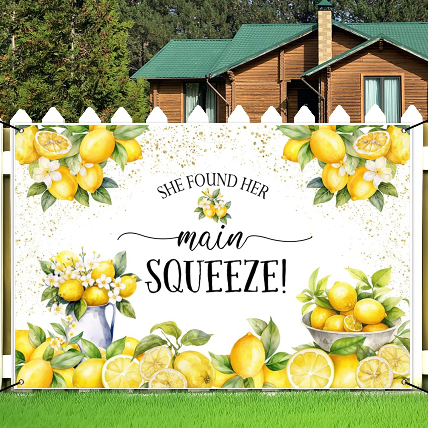 Renaiss 6x3.6ft She FEV6 Found Her Main Squeeze Banner Themed Bridal ...