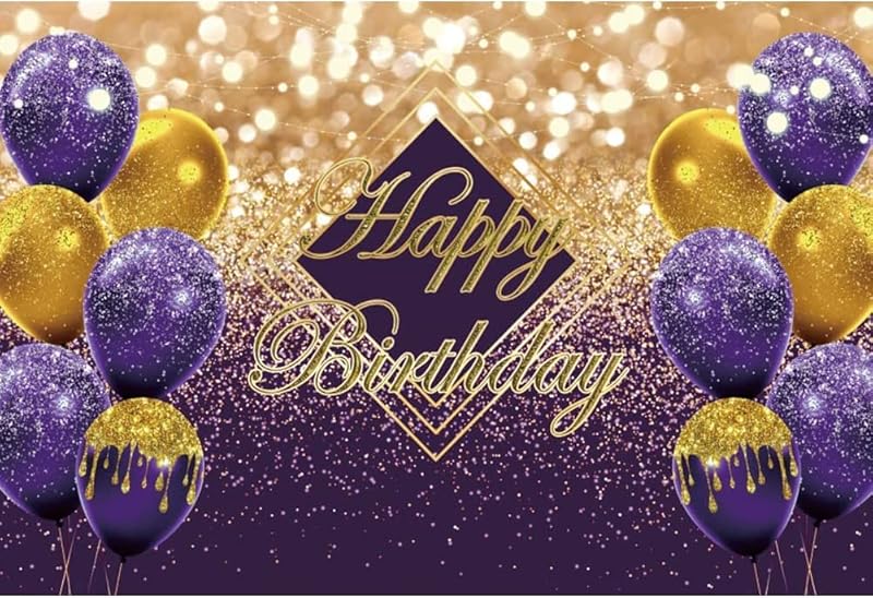 Renaiss 7x5ft Violet Happy Birthday Backdrop for Photoshoot Kids Men ...