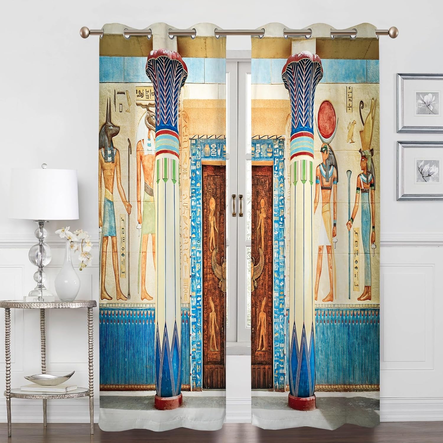 Renaiss Egyptian Curtains, Ancient Egyptian Mural Historical ...