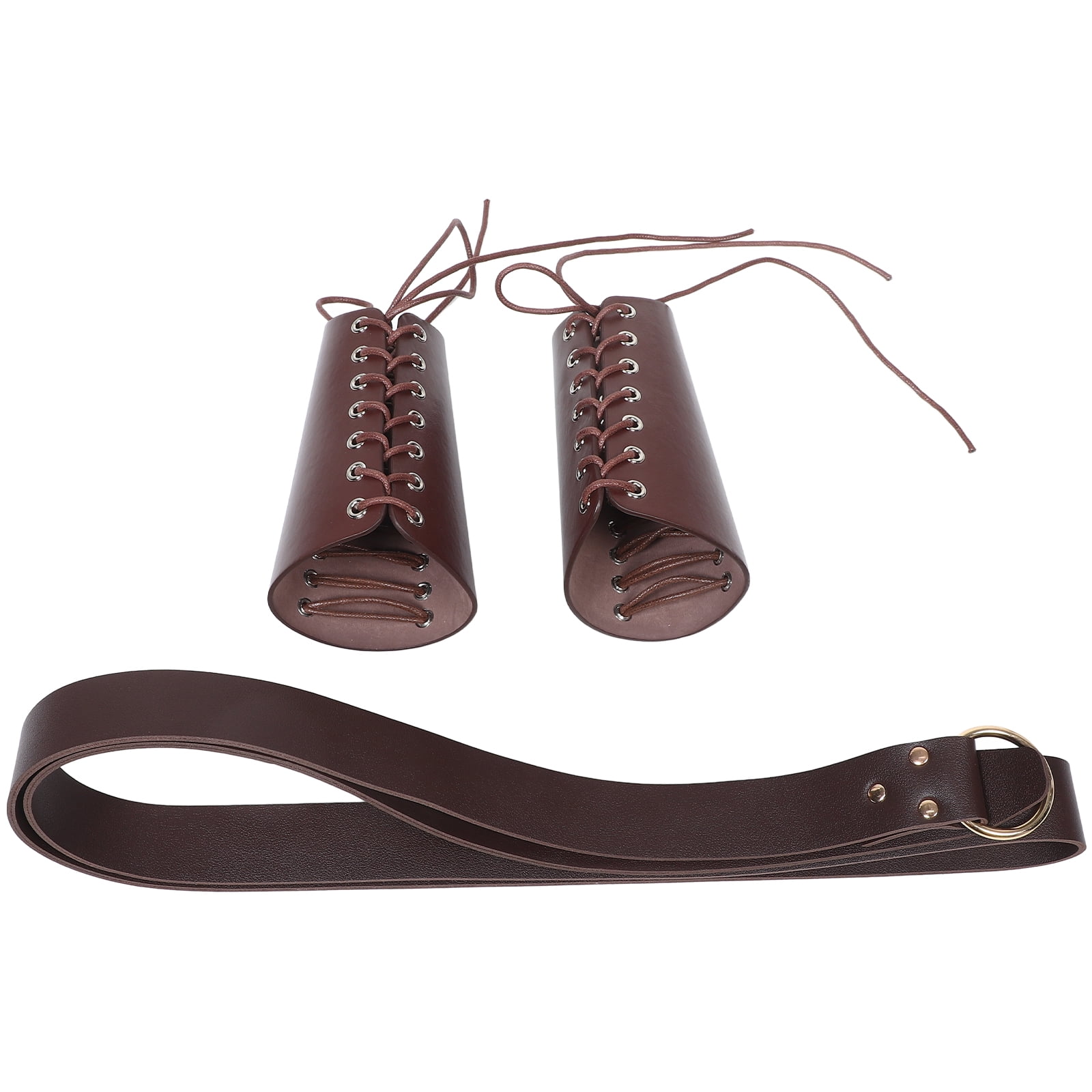 WHAMVOX Brown Adjustable Viking Belt with Arm Guards for Women Made of ...
