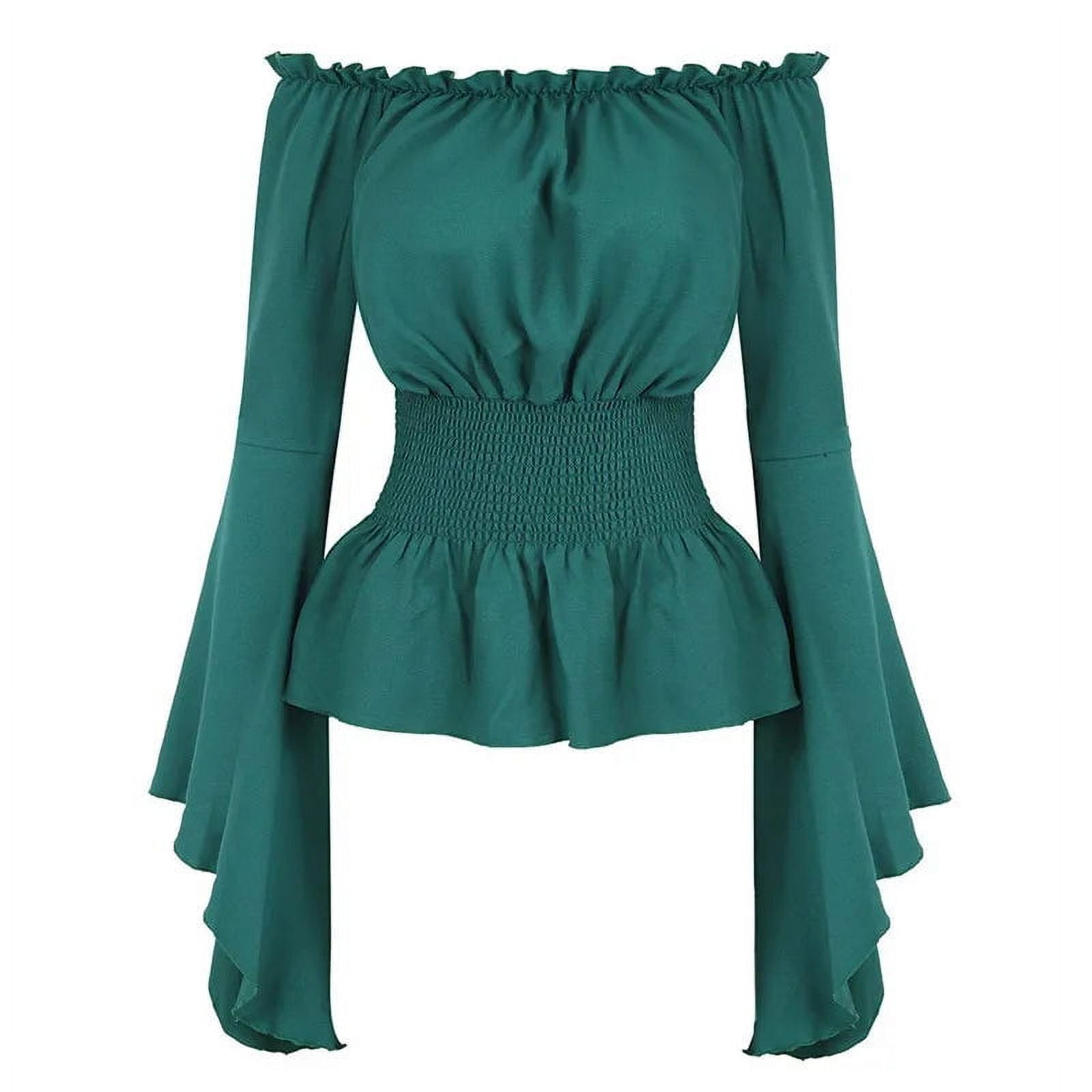 Renaissance Blouse Peasant Women Off Shoulder Long Seeve Shirt Boho ...