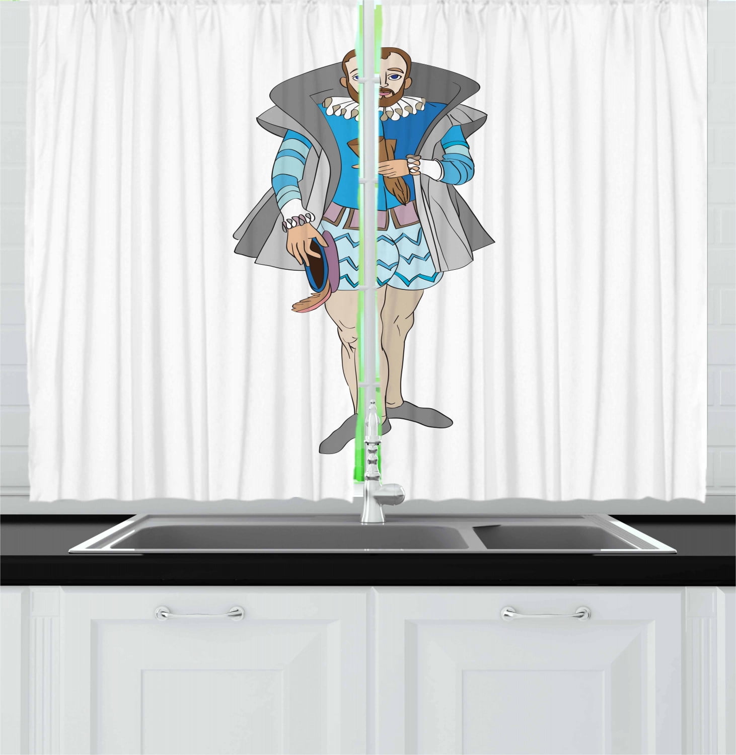 Renaissance Curtains 2 Panels Set, Rococo Style Old Fashioned ...