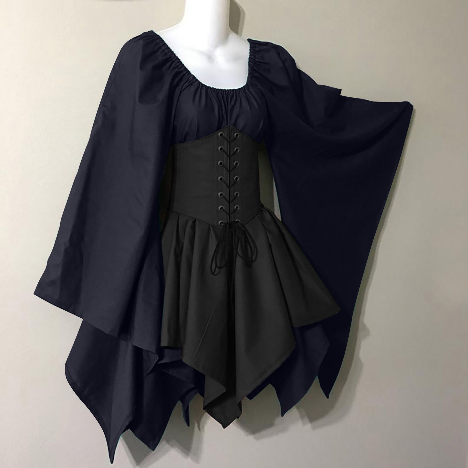 Renaissance Dress Women's Gothic Medieval Sleeve Maxi Dress ...