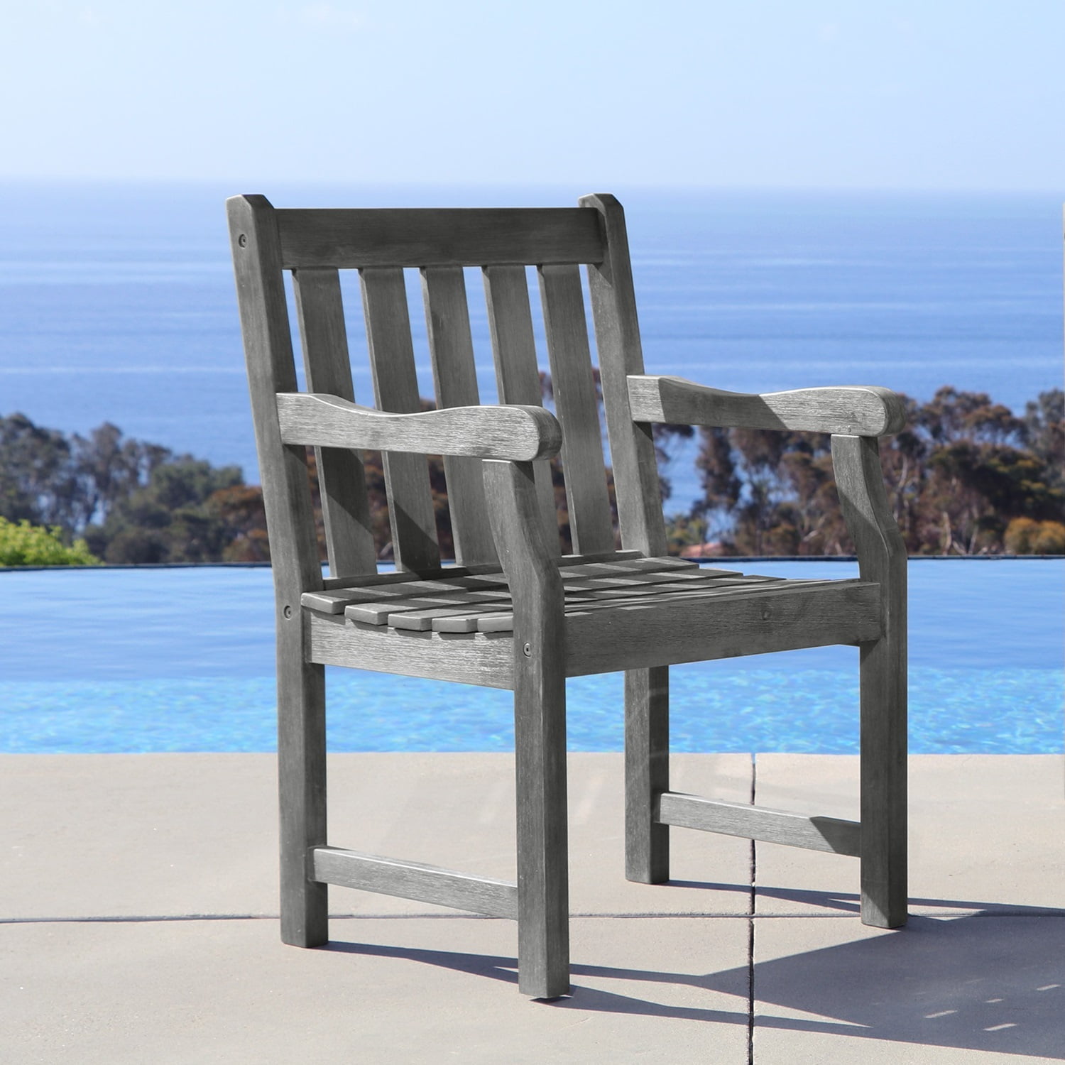 Renaissance Eco-friendly Outdoor Hand-scraped Hardwood Garden Arm Chair ...