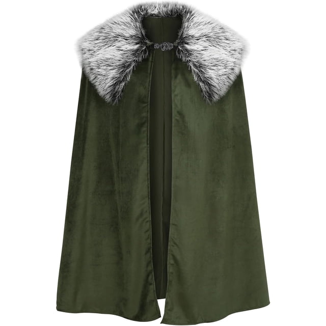 Renaissance Faux Fur Collar Cloak Medieval Vintage Cape Viking Cape ...