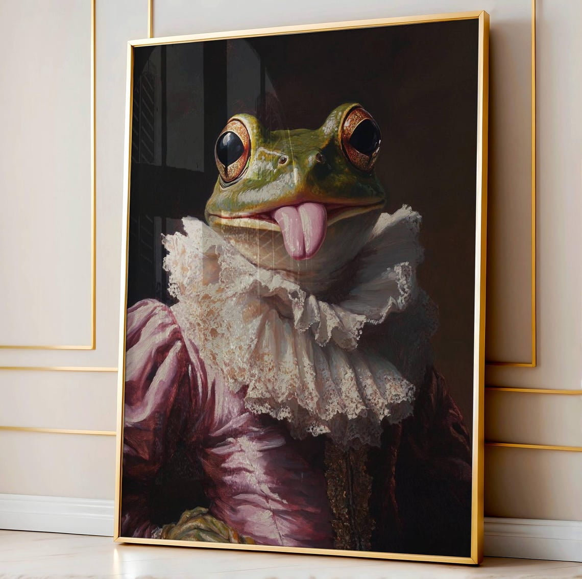Renaissance Frog, Victorian Animal Portrait Art, Rococo Wall Art For ...