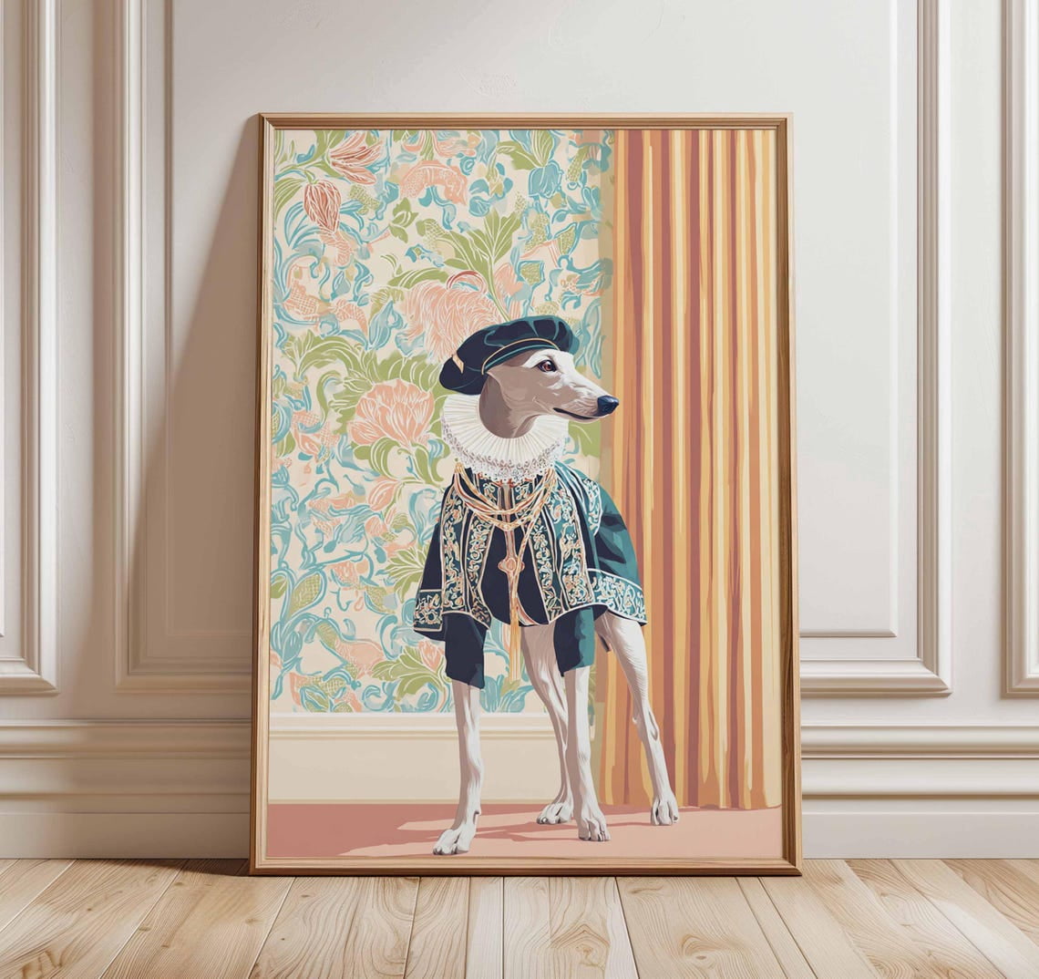 Renaissance Greyhound Regal Poster, Stretched Canvas 16x20in - Walmart.com