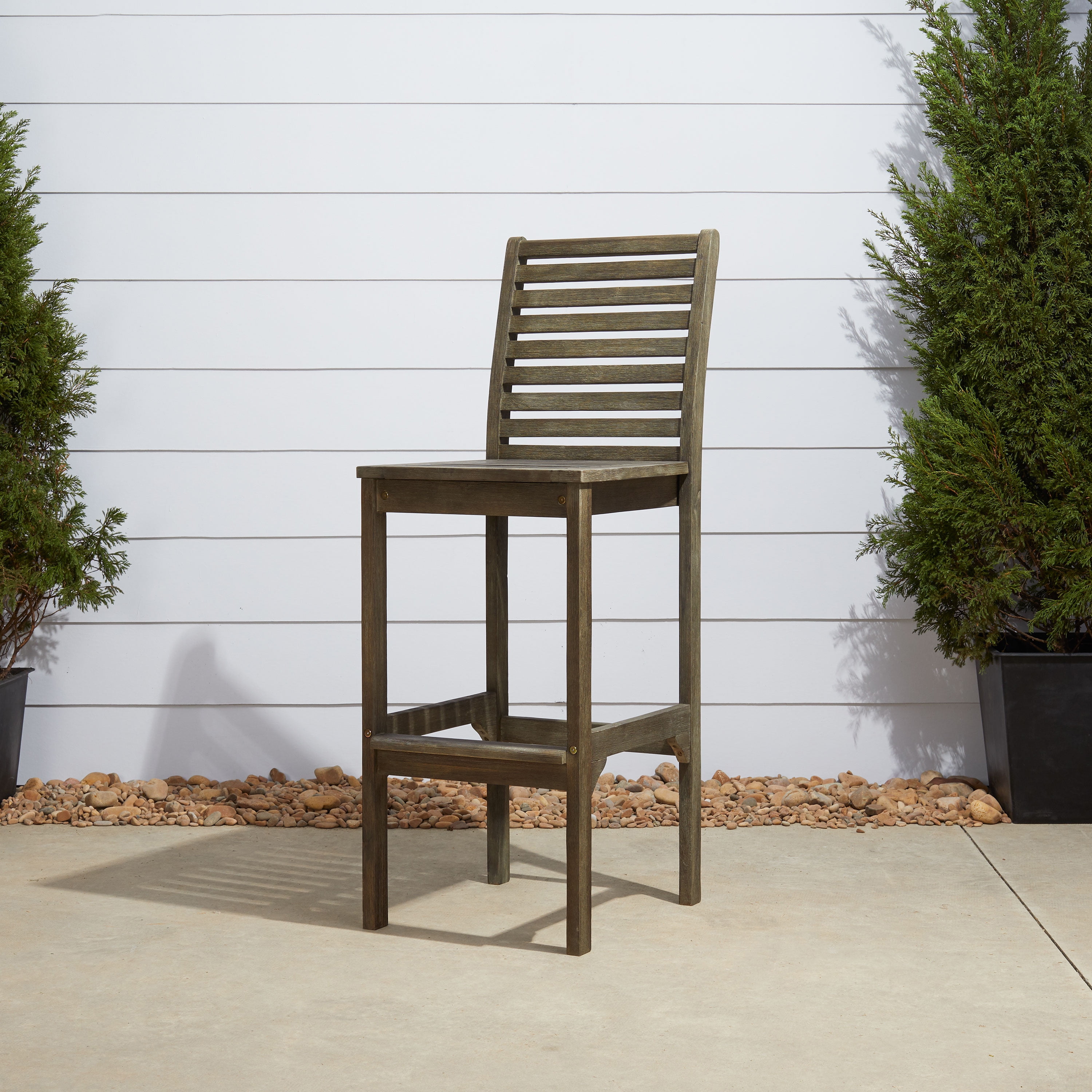 MMTX Outdoor Patio Hand-scraped Wood Bar Chair - Walmart.com