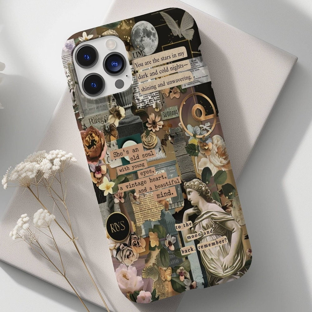 Renaissance Poetic Vintage Book Lover Gift Collage Phone Case with ...