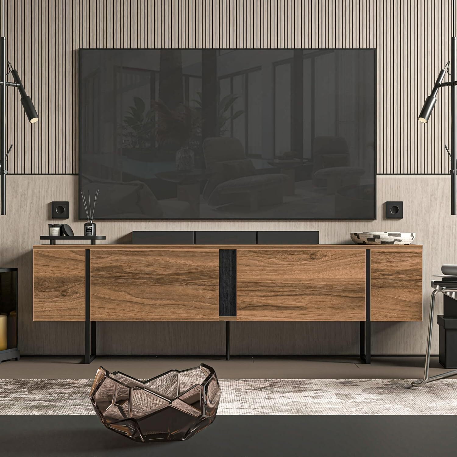 Renaissance Refinement Mid Century Modern TV Stand for 75 Inch TV ...