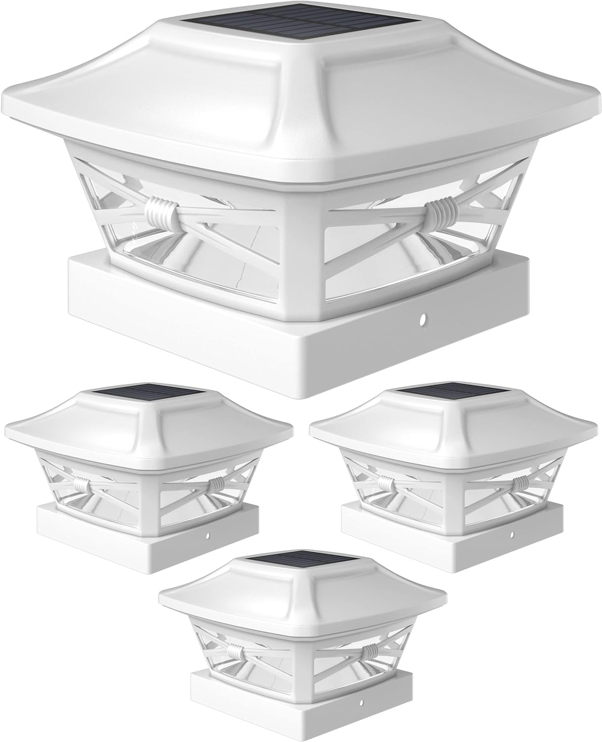 Renaissance Solar Outdoor Post Cap Lights - Includes Bases for 4x4 5x5 ...