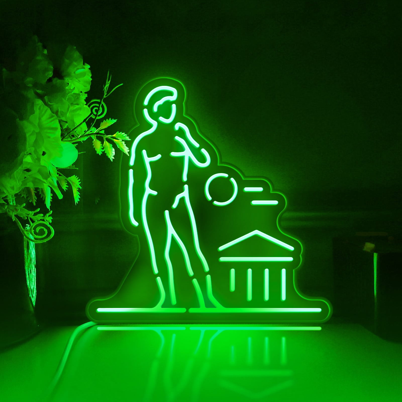 Renaissance Statue David Led Light Box, Dimmable Neon-Like Light Signs ...