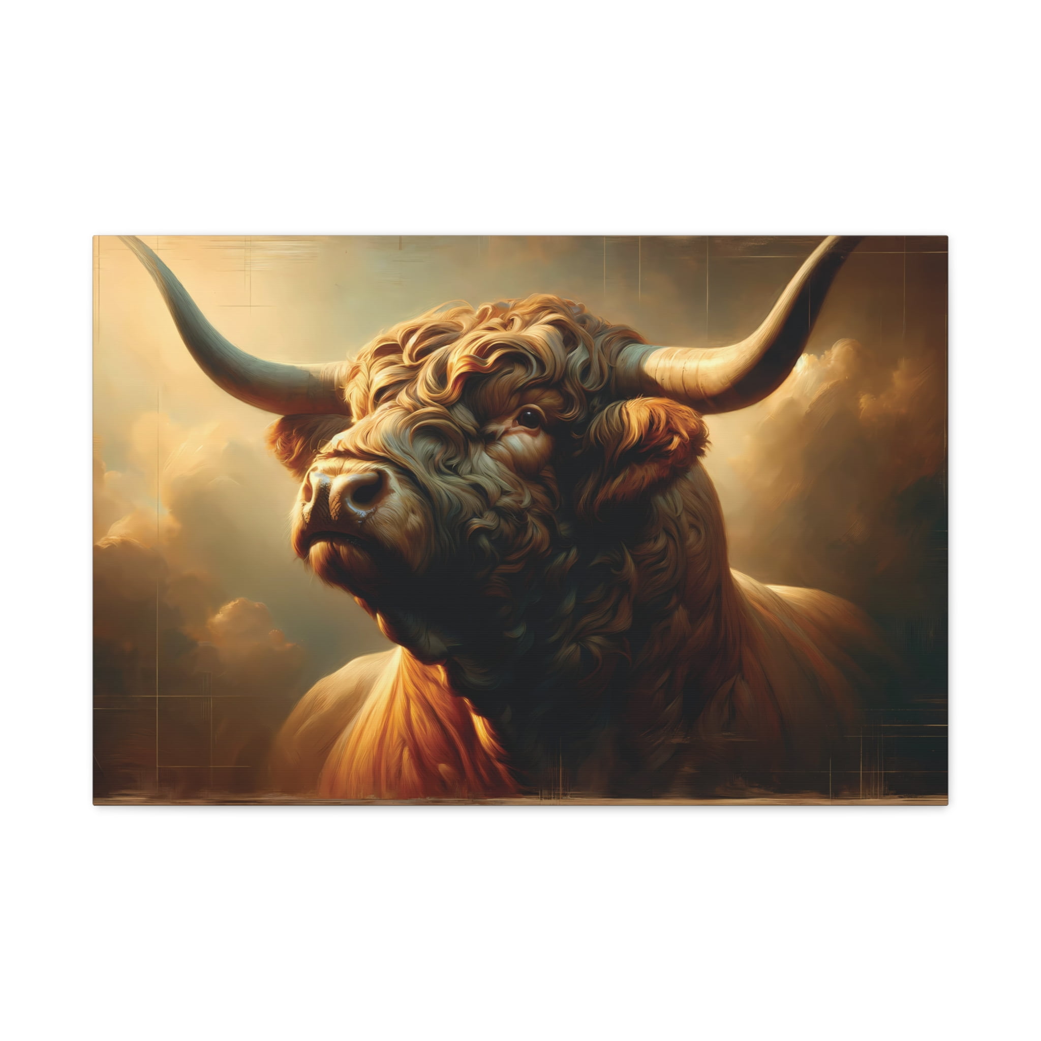 Renaissance Style Highland Cow Canvas Print - Michelangelo-Inspired ...