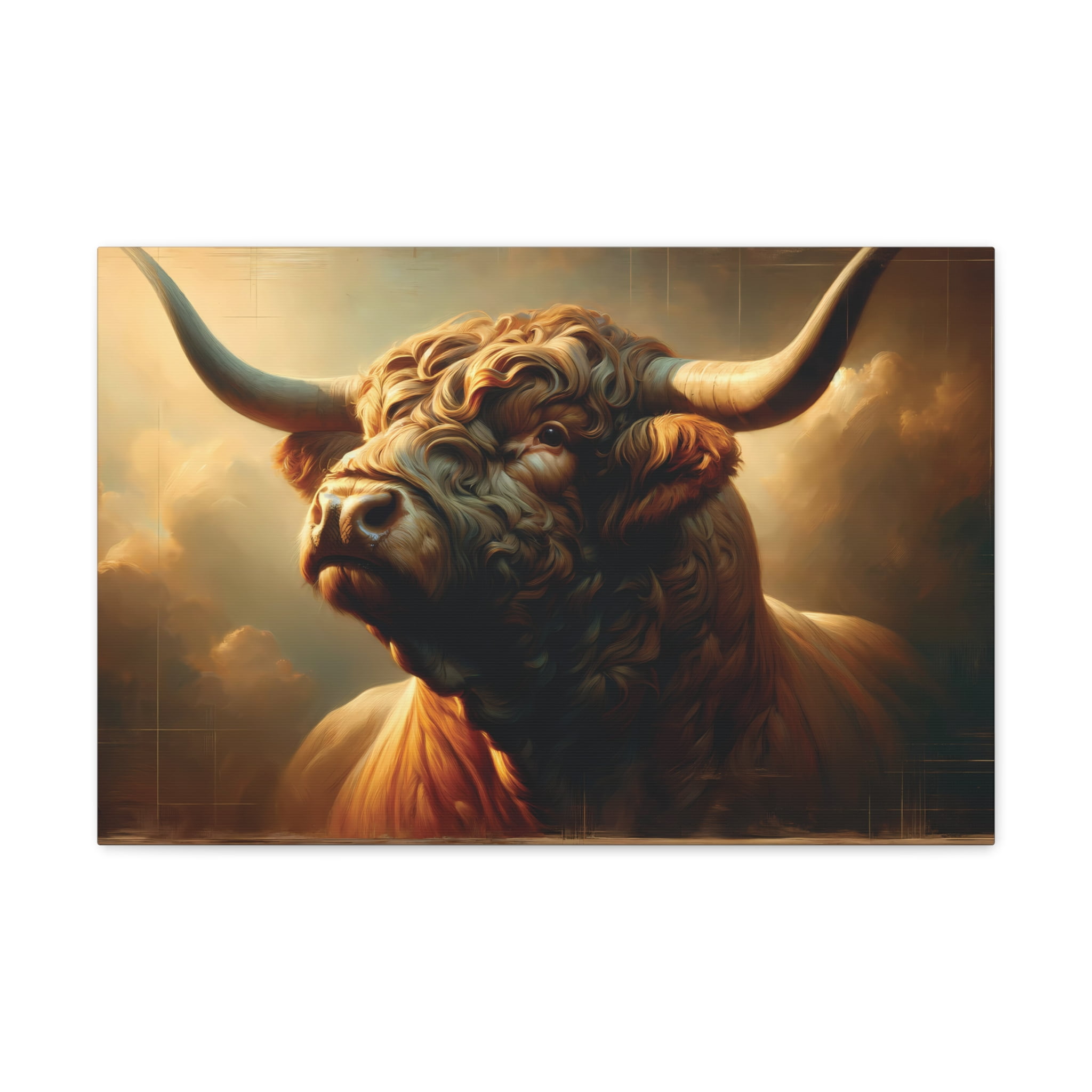 Renaissance Style Highland Cow Canvas Print - Michelangelo-Inspired ...