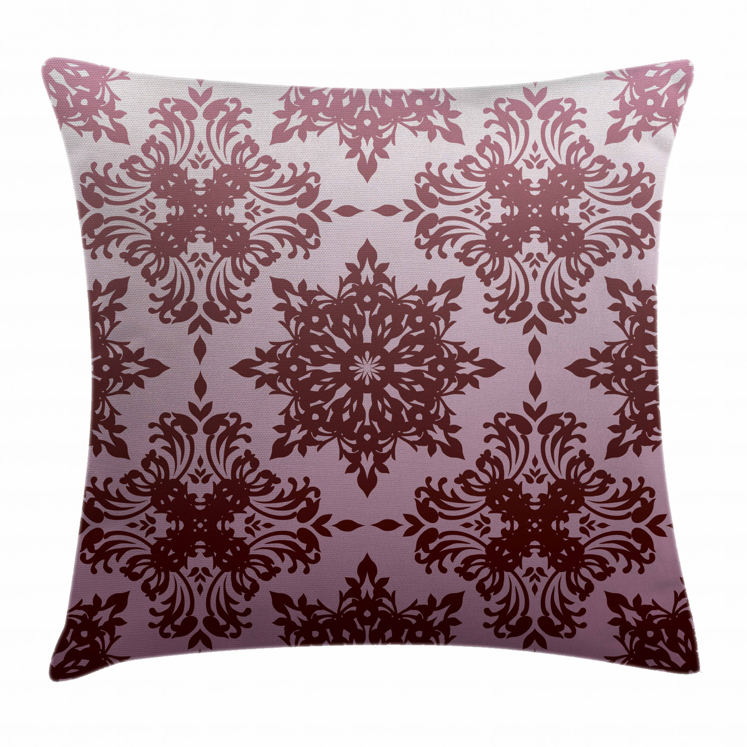 Renaissance Throw Pillow Cushion Cover, Damask Vibrant with Swirled ...
