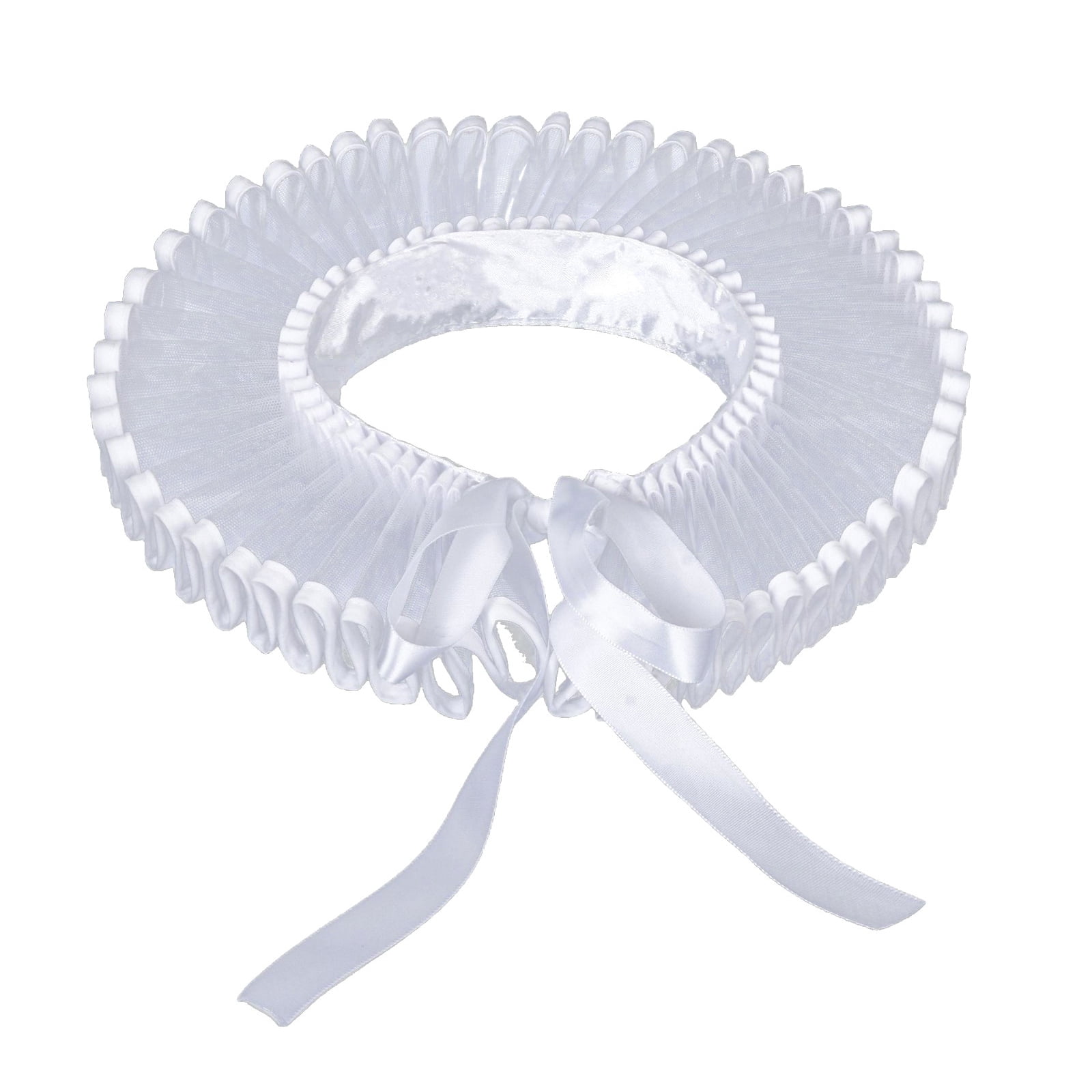 Renaissances Elizabethan White Mesh Ruffle False Collar Cosplay ...