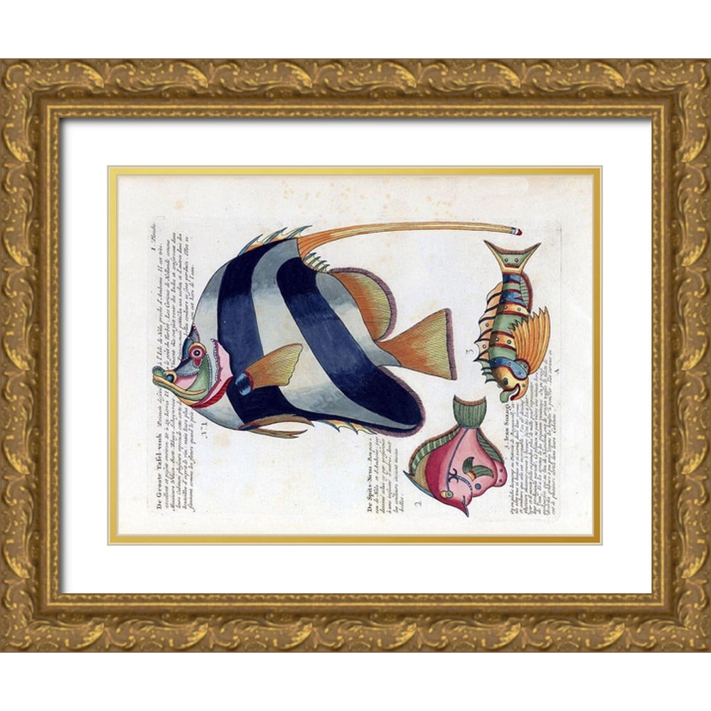Renard, Louis 14x12 Gold Ornate Wood Framed with Double Matting Museum ...