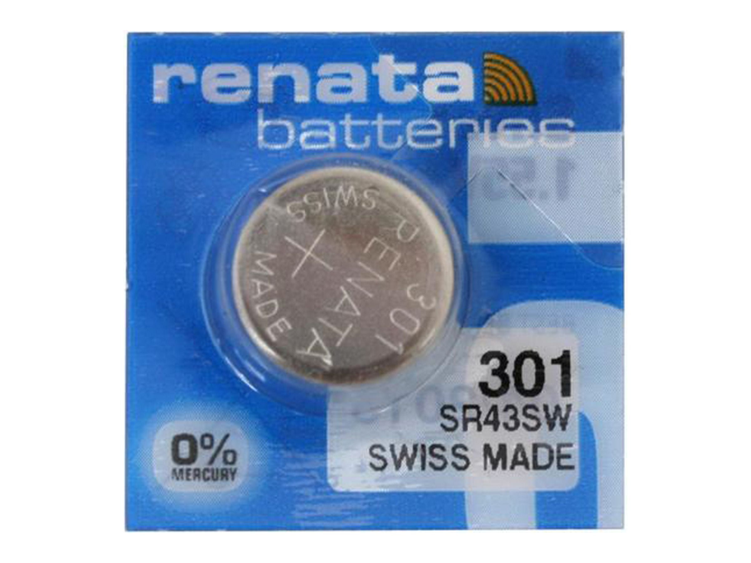 Renata #301 Silver Oxide Battery Priced Individually Sold In 5-Packs ...