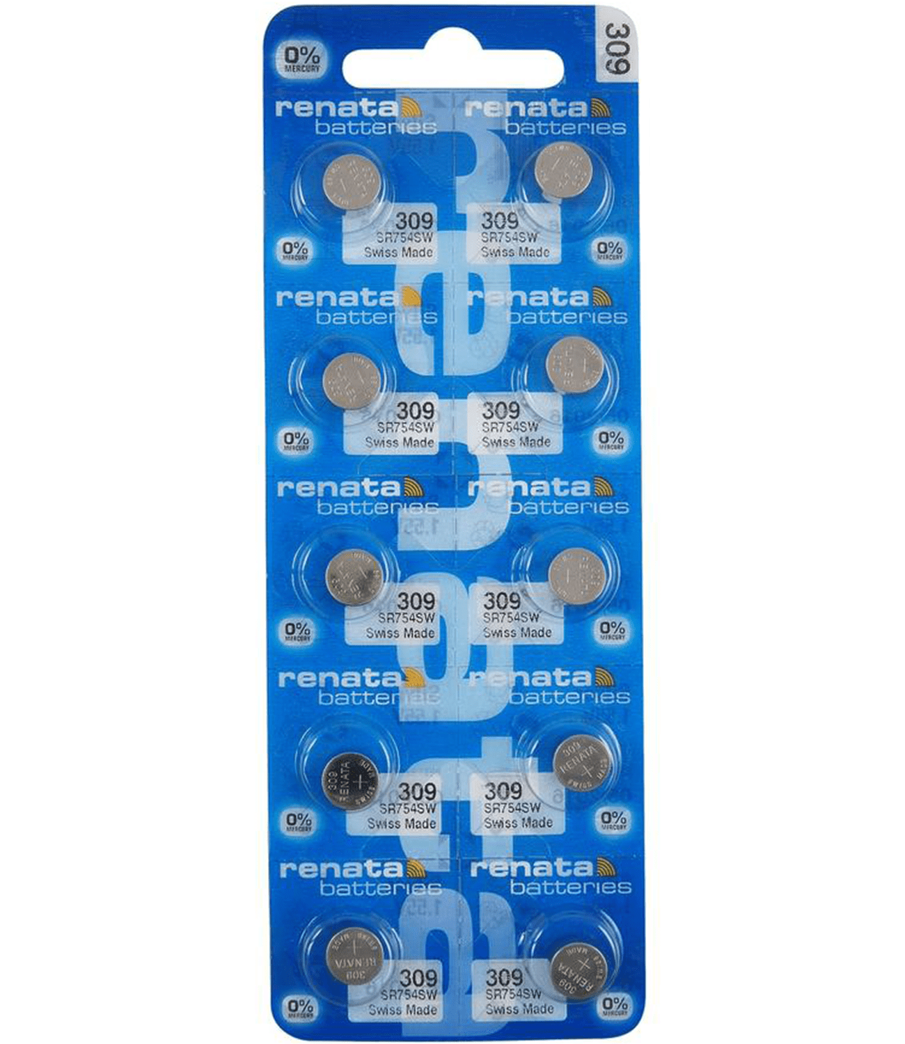 Renata 309 SR754SW Batteries - 1.55V Silver Oxide 309 Watch Battery (10 ...