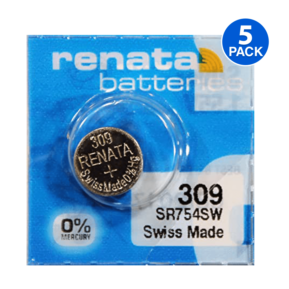 Renata 309 Single Watch Battery Swiss Made Silver Oxide 1.5 V (5 ...