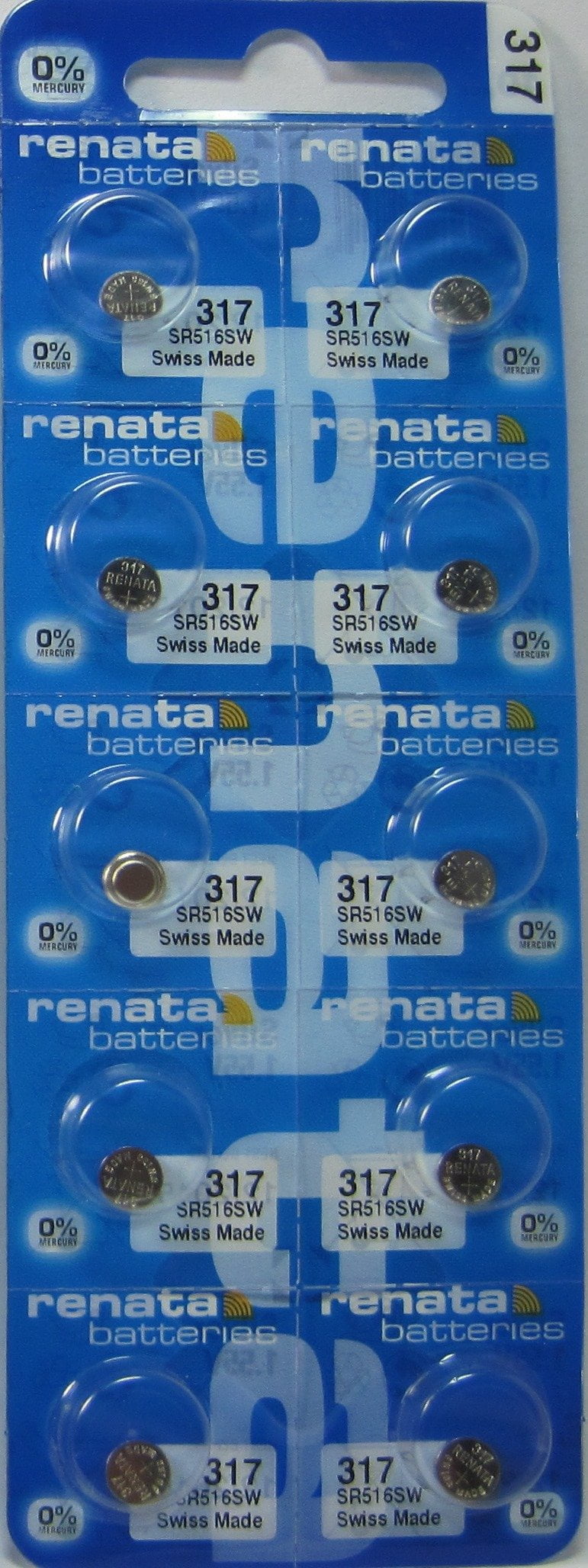 Renata 317 SR516SW SP317 V317 D317 616 Silver Oxide Mercury Free ...