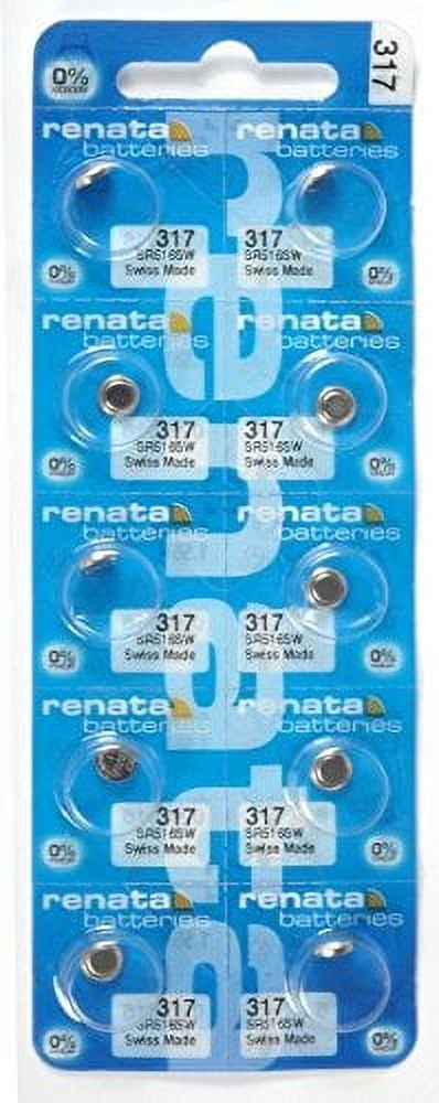 Renata #317 Silver Oxide Battery - 10 Pack (317-10) - Walmart.com