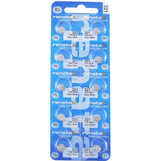 Renata 321/SR616SW 1.5V Silver Oxide watch Battery (10 Batteries ...