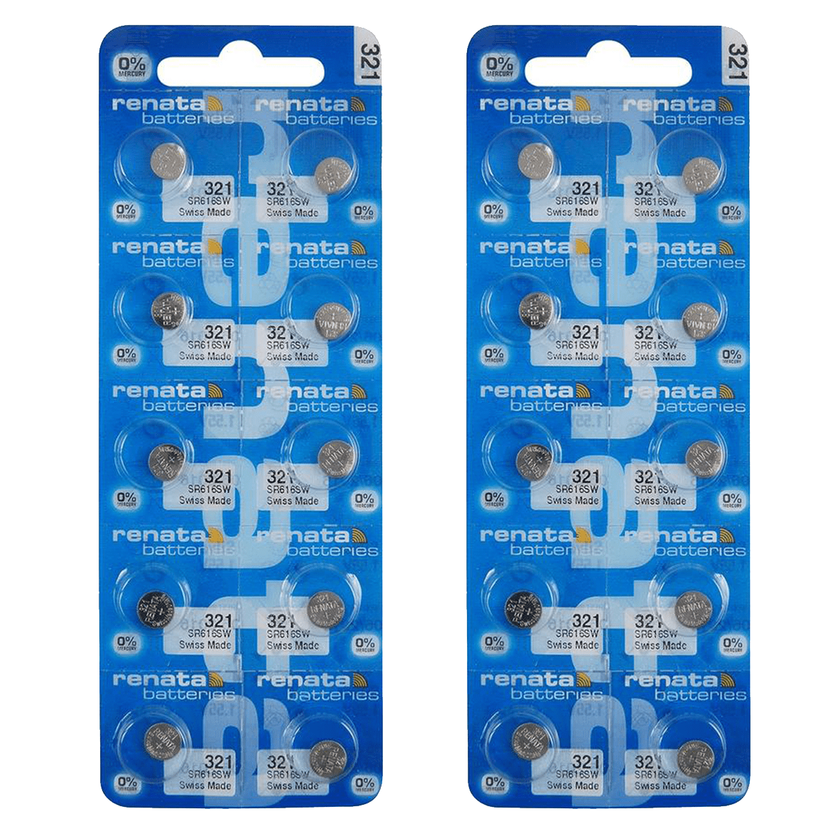 Renata 321 SR616SW Batteries - 1.55V Silver Oxide 321 Watch Battery (20 ...