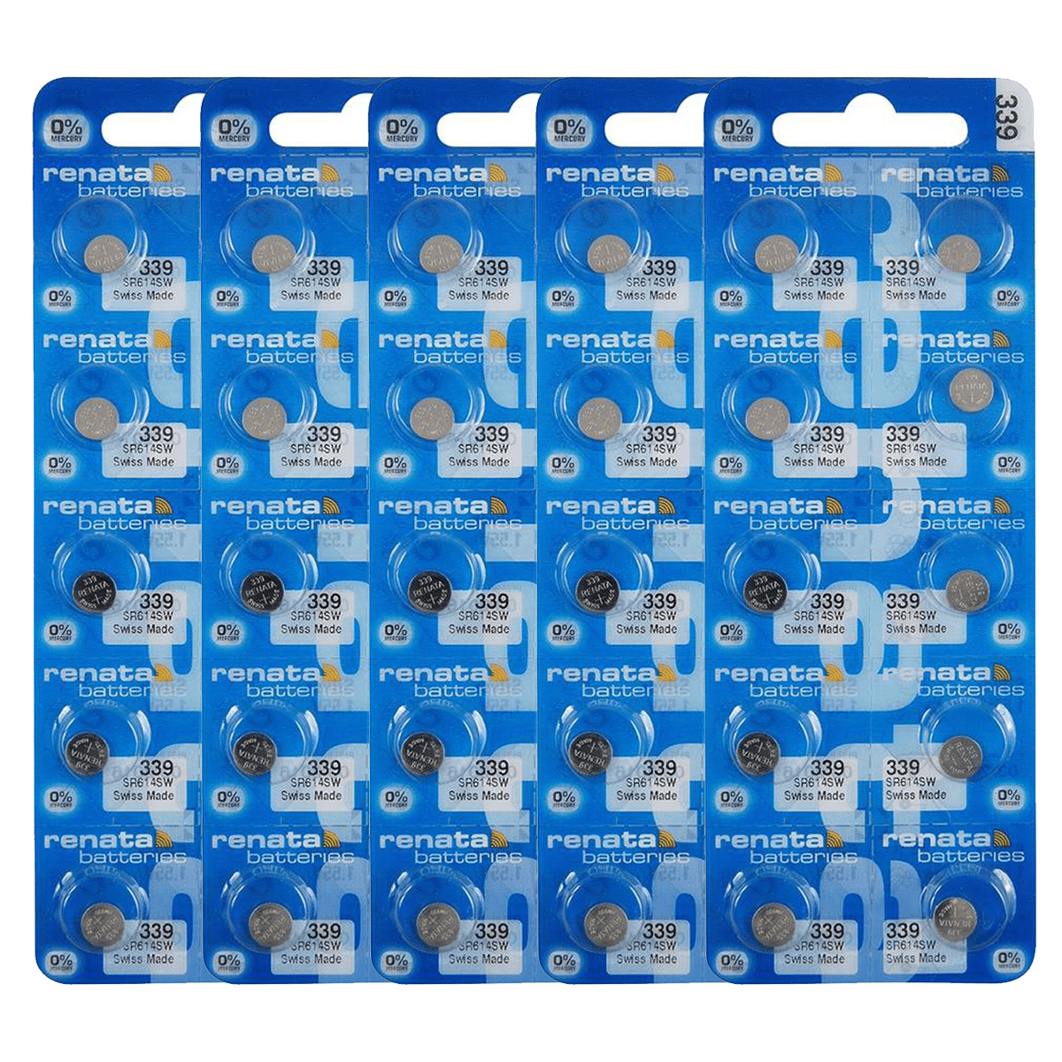 Renata 339 SR614SW Batteries - 1.55V Silver Oxide 339 Watch Battery (50 ...