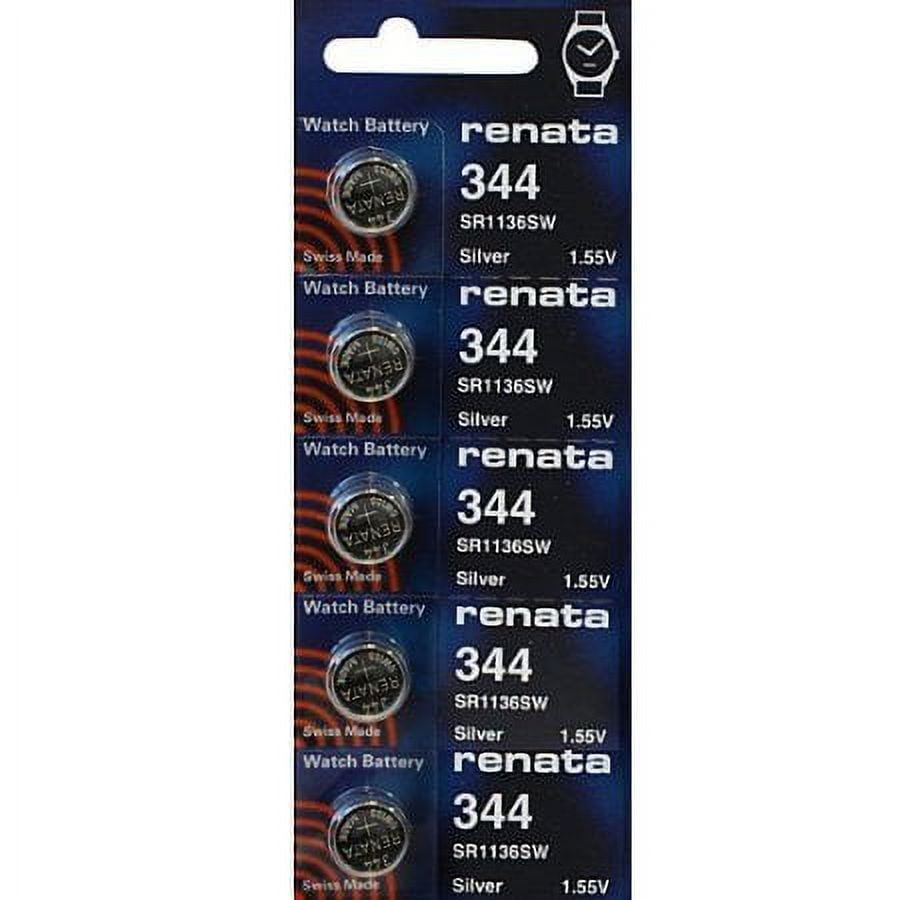 Renata 344 Watch battery - Strip of 5 Batteries - Walmart.com
