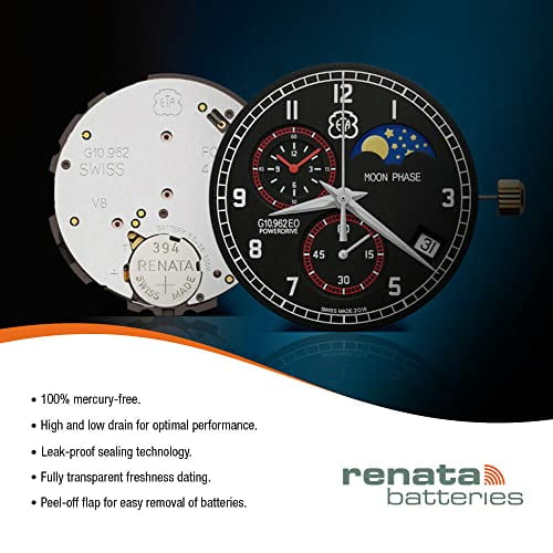 Renata 346 SR712SW Batteries - 1.55V Silver Oxide 346 Watch Battery (10 ...