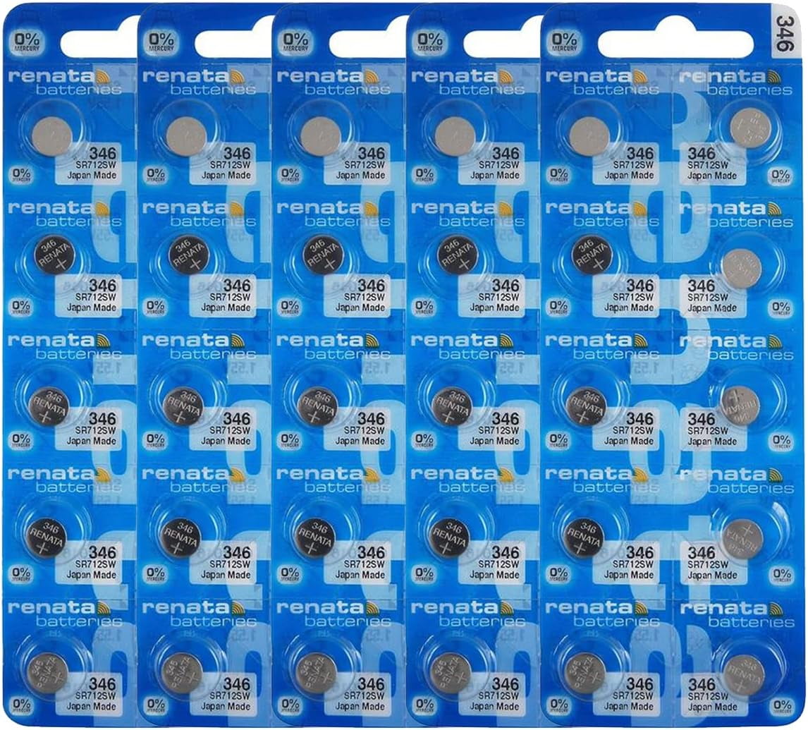 Renata 346 SR712SW Batteries - 1.55V Silver Oxide 346 Watch Battery (50 ...