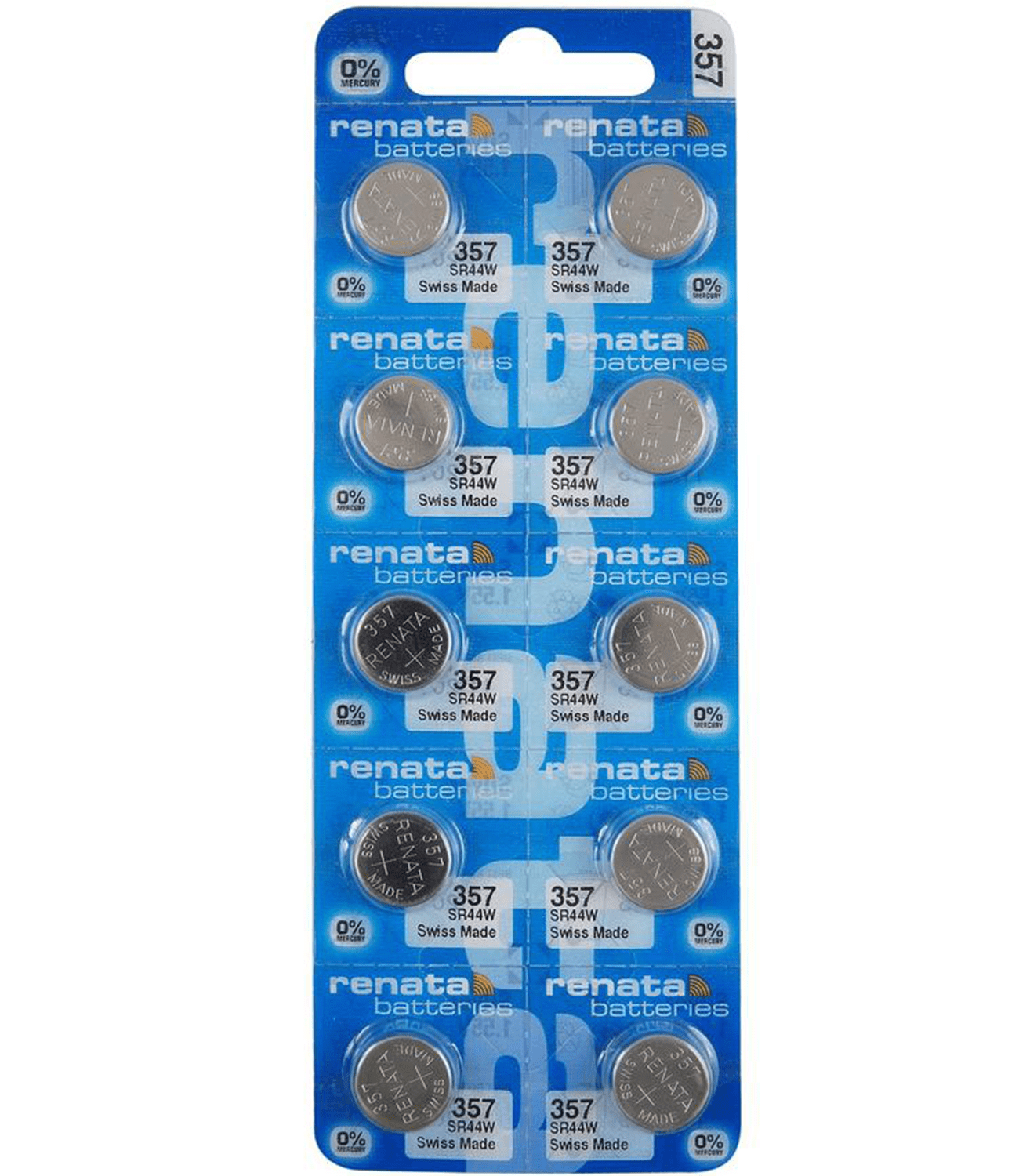 Renata 357 SR44W Batteries - 1.55V Silver Oxide 357 Watch Battery (10 ...