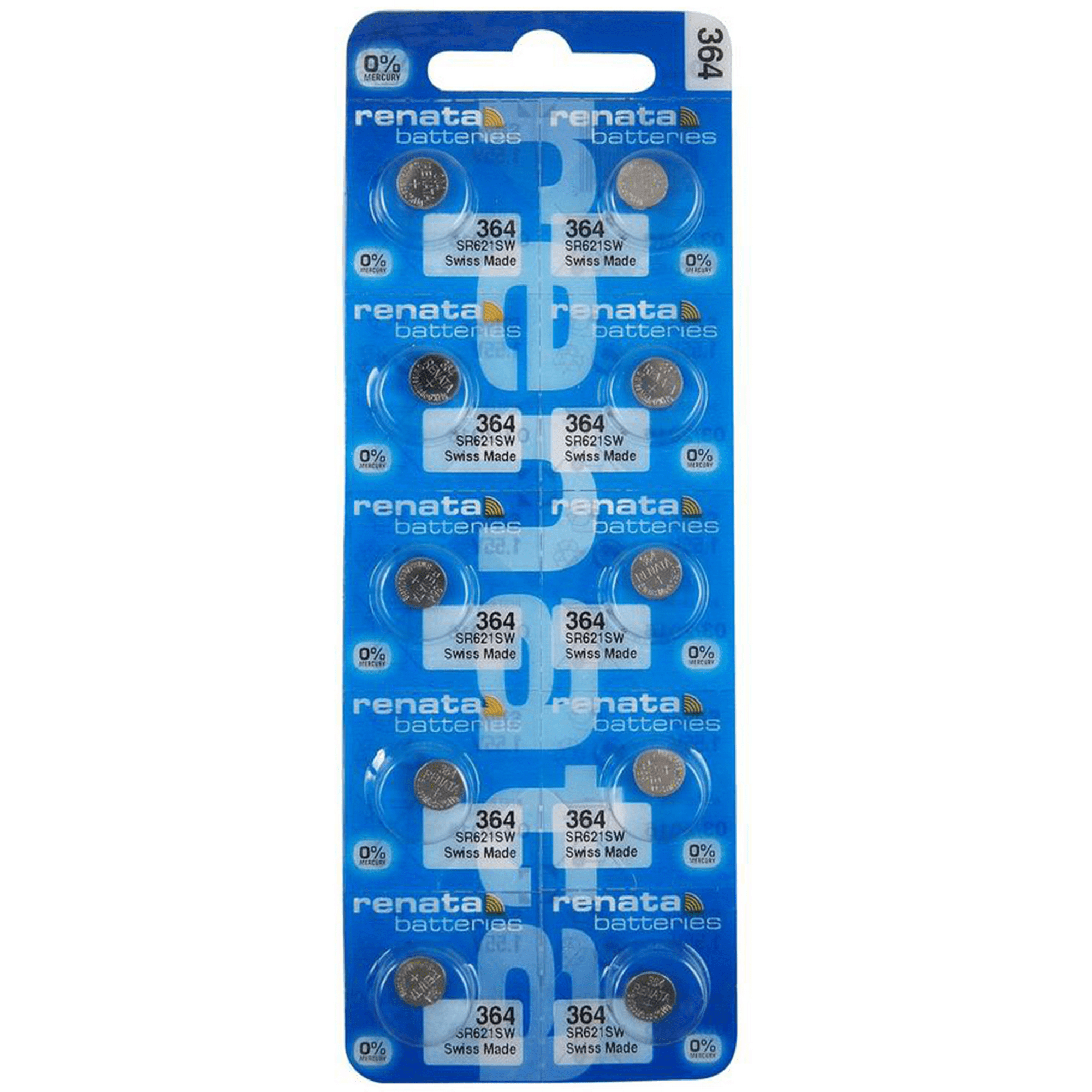 Renata 364 SR621SW Batteries - 1.55V Silver Oxide 364 Watch Battery (10 ...
