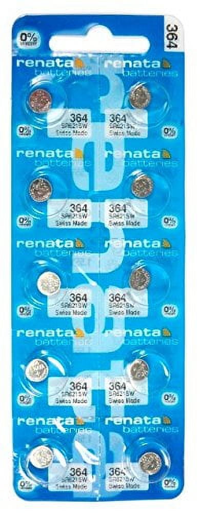 Renata #364 Silver Oxide Battery - 10 Pack (364-10) - Walmart.com
