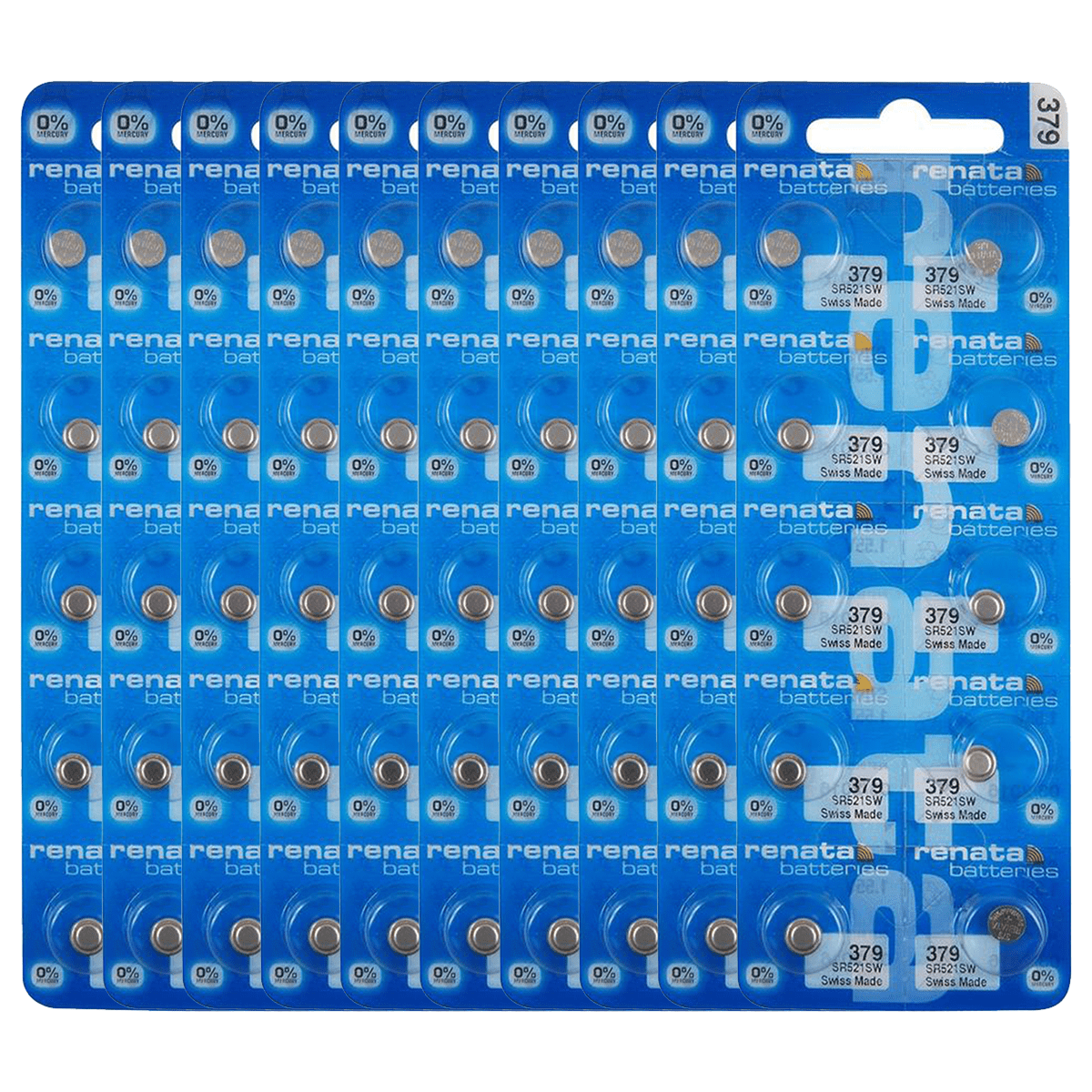 Renata 379 SR521SW Batteries - 1.55V Silver Oxide 379 Watch Battery ...