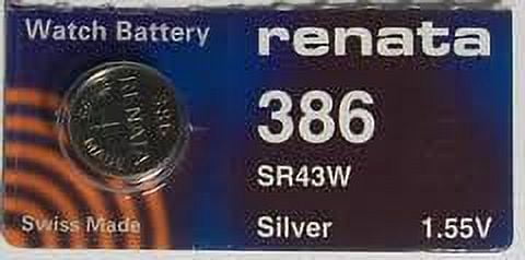 Renata 386/301 - SR43 Silver Oxide Button Battery 1.55V - 5 Pack ...