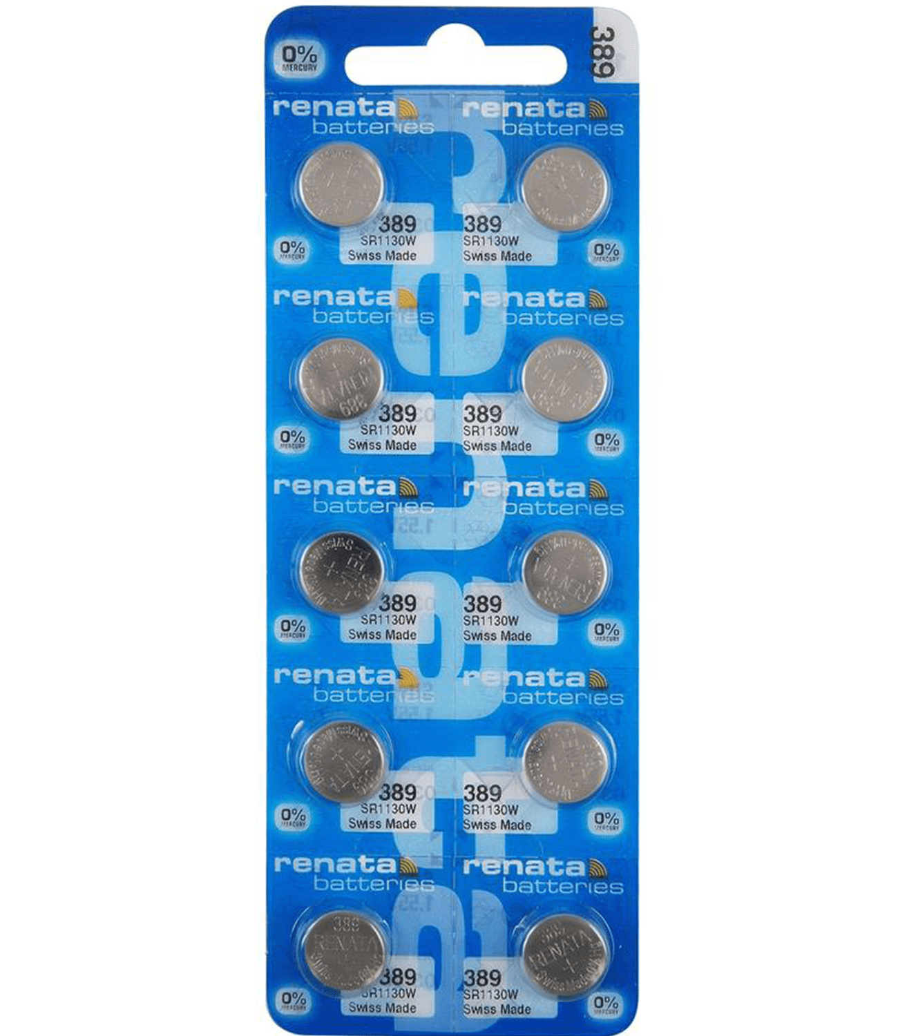 Renata 389 SR1130W Batteries - 1.55V Silver Oxide 389 Watch Battery (10 ...