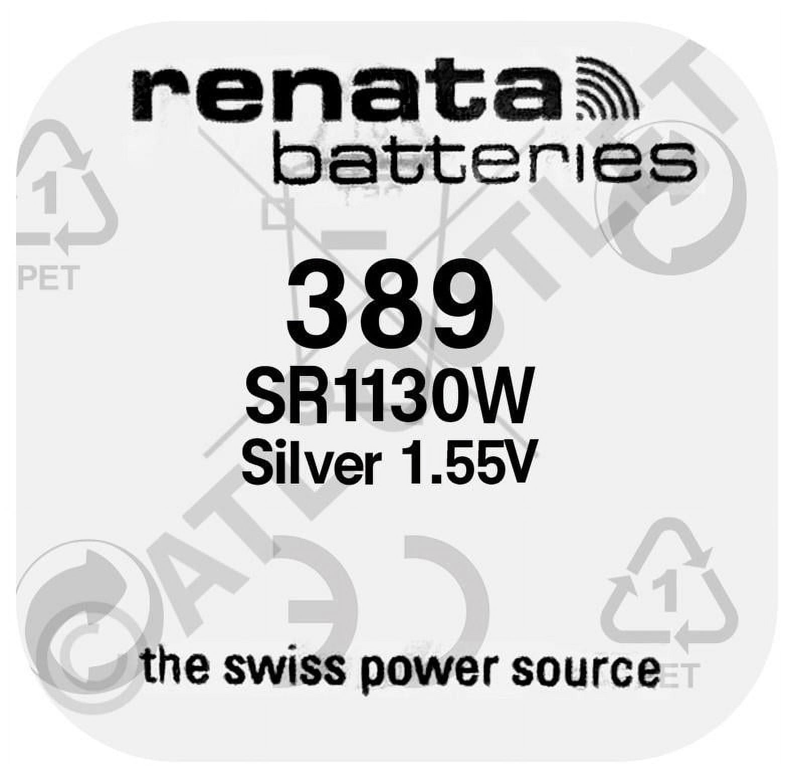 Renata 389 / SR1130W Swiss Made 1.55v Silver Oxide Mercury Free Watch ...