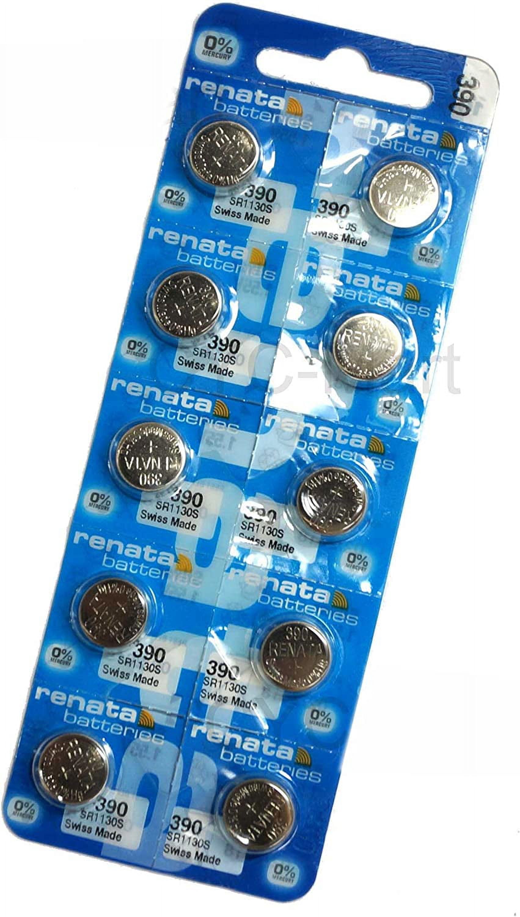 Renata #390 Silver Oxide Battery - 10 Pack (390-10) - Walmart.com