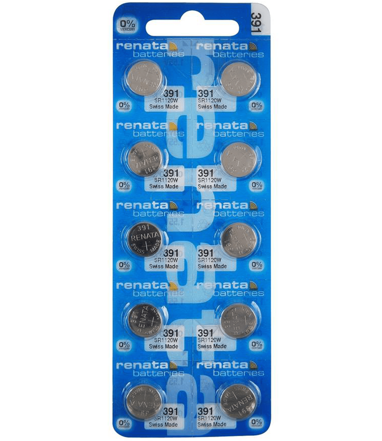 Renata 391 Silver Oxide Watch Batteries - 10 Pack - Walmart Business ...
